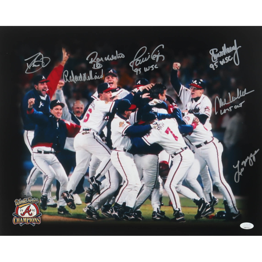 Braves 1995 World Series Champions 16x20 Photo Signed by (7) with Dave ...