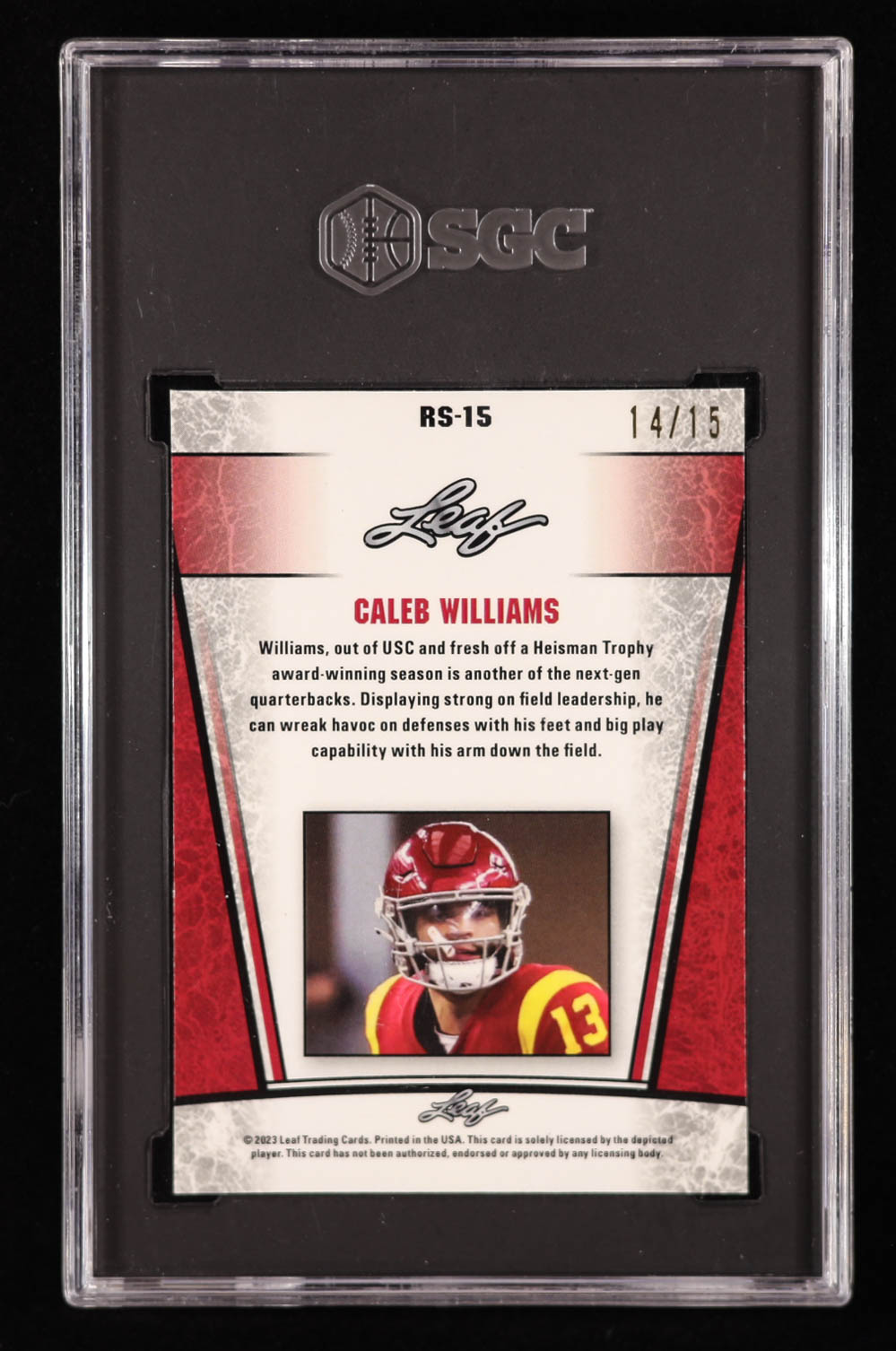 Caleb Williams 2023 Leaf Metal Special Release Rookie Silver Wave ...