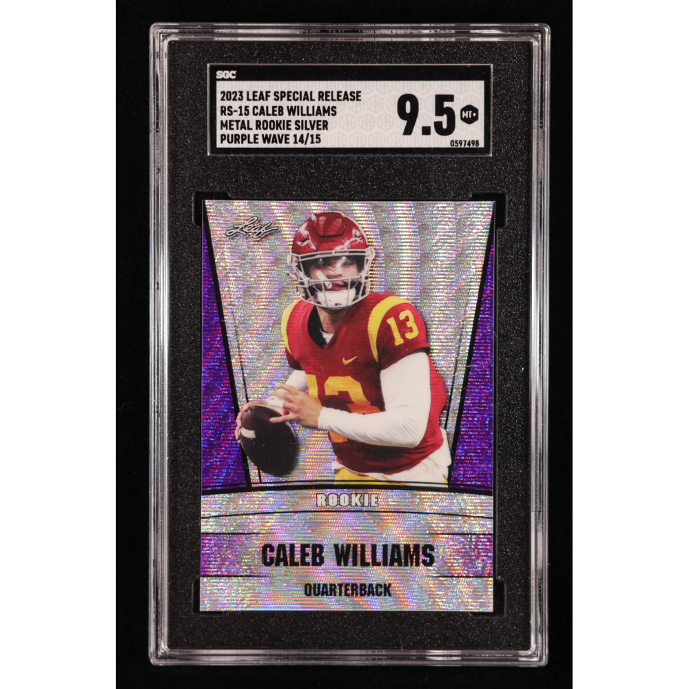 Caleb Williams 2023 Leaf Metal Special Release Rookie Silver Wave ...