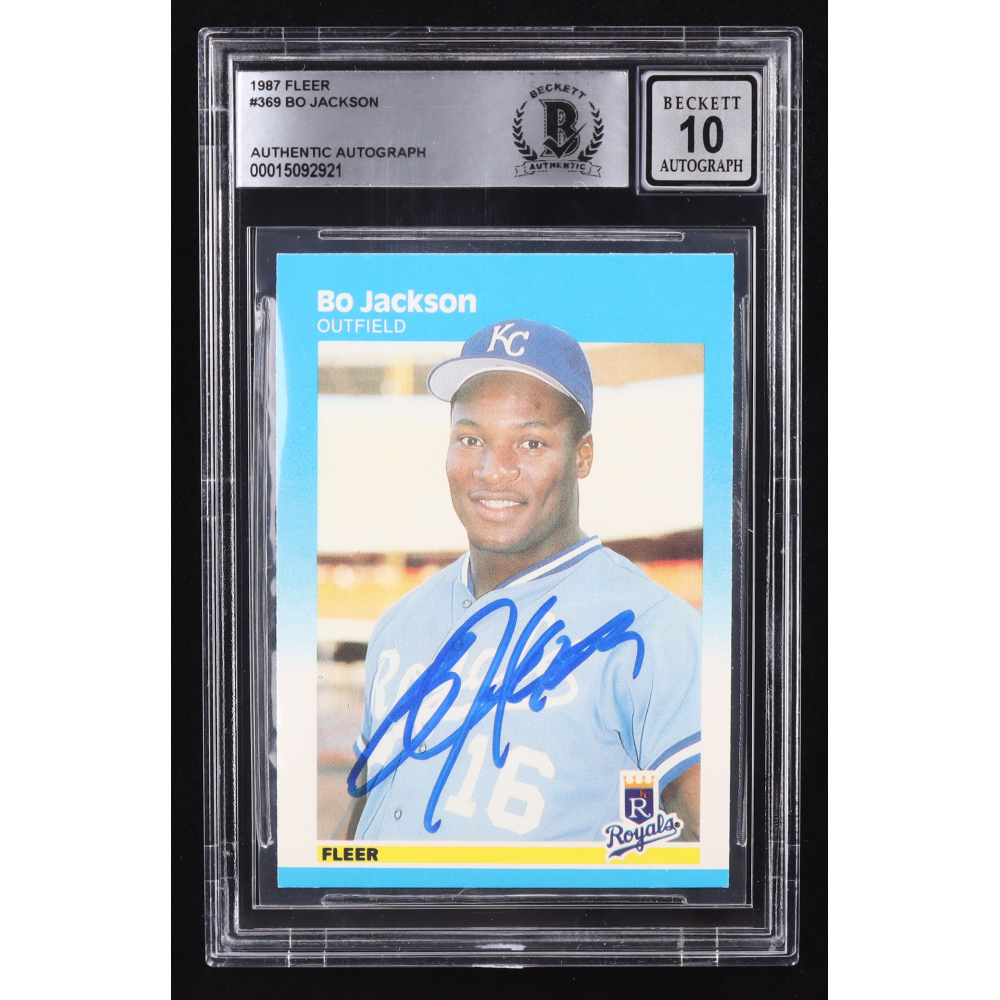 Bo Jackson Signed 1987 Fleer #369 RC (BGS | Autograph Grade 10 ...