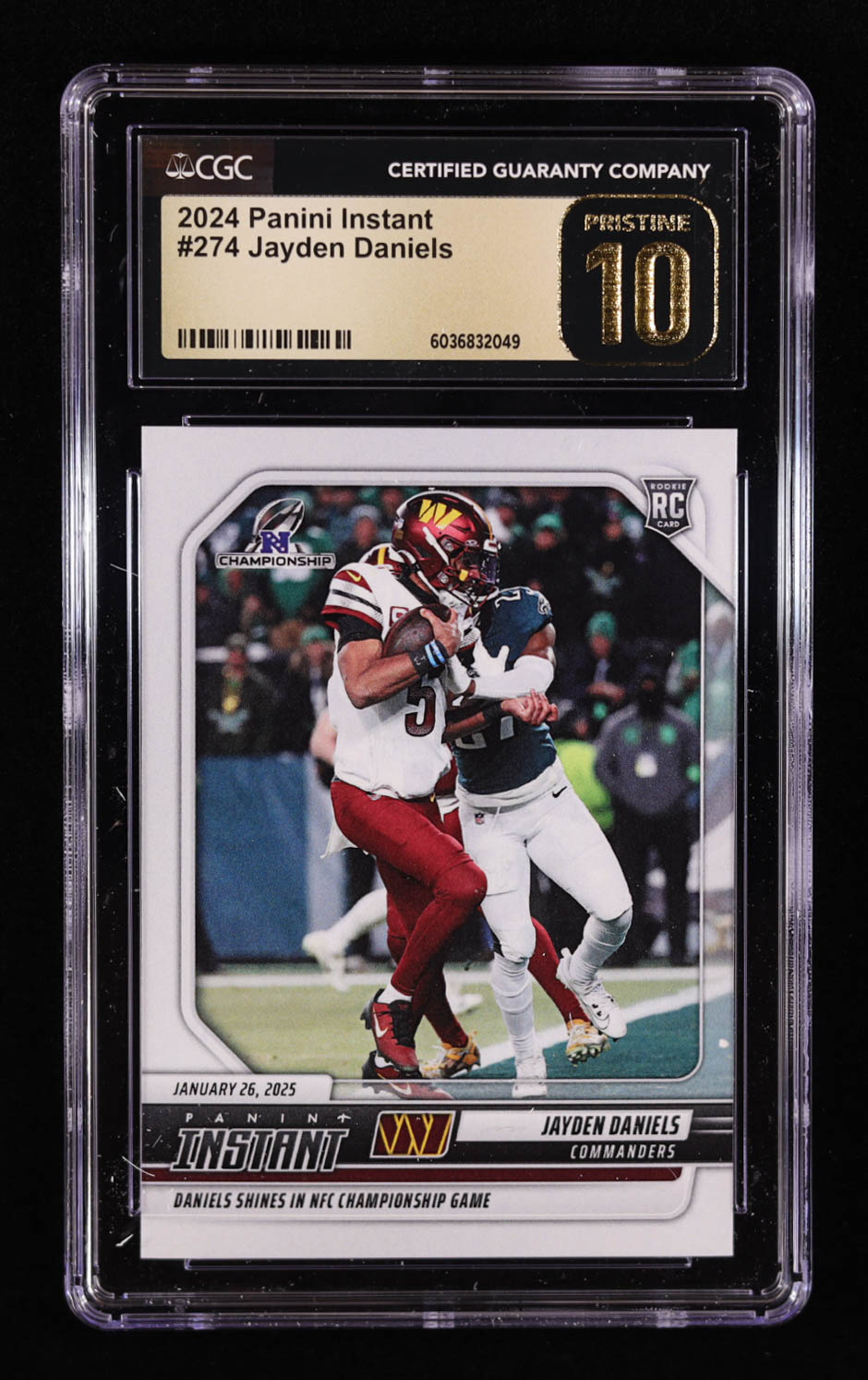 Jayden Daniels 2024 Panini Instant #274 RC (CGC 10 | Pristine Black Label) | Pristine Auction