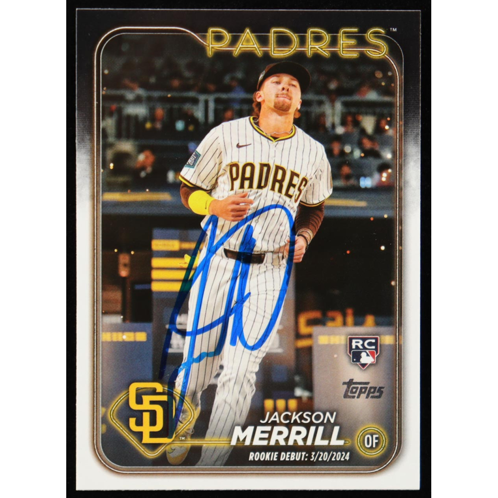 Jackson Merrill Signed 2024 Topps Update Rookie Debut #US169 RC (JSA ...