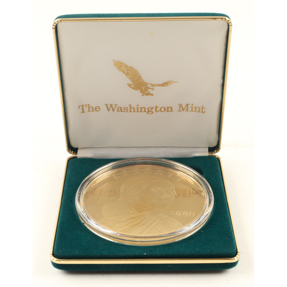2000 Washington Mint Quarter Pound .999 Fine Silver Bullion Coin ...