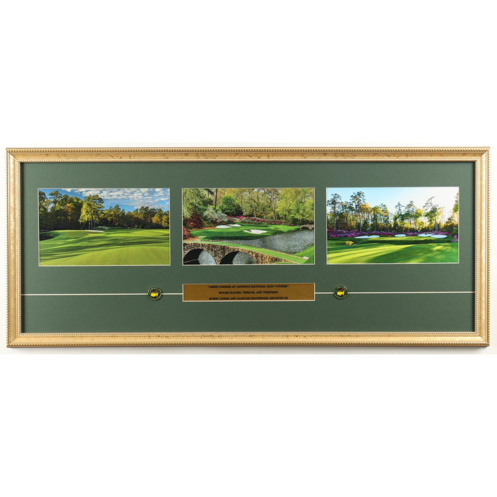 "Amen Corner" Augusta National Custom Framed Photo Display with (2 ...