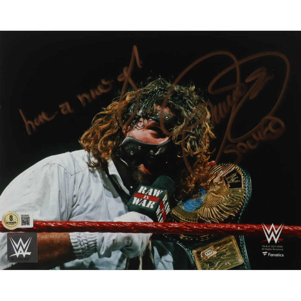 Mick Foley Signed WWE 8x10 Photo Inscribed "Have A Nice Day" & "Socko" (Beckett) | Pristine Auction