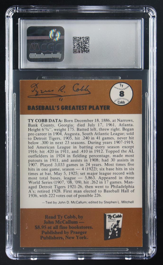 Ty Cobb 1975 Cobb McCallum #8 / All-Time Centerfielder (CGC 8 ...