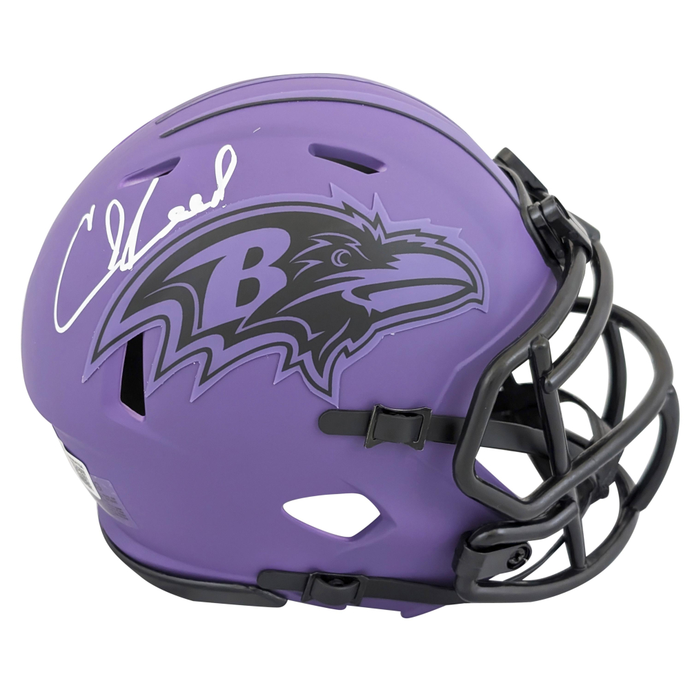 Ed Reed Signed Ravens Rave Alternate Speed Mini Helmet (Beckett ...