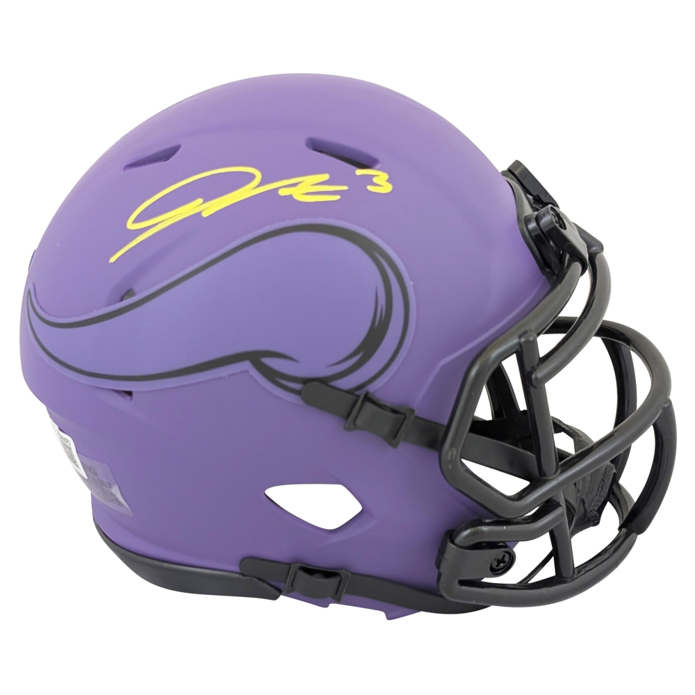 Jordan Addison Signed Vikings Rave Alternate Speed Mini Helmet (Beckett ...