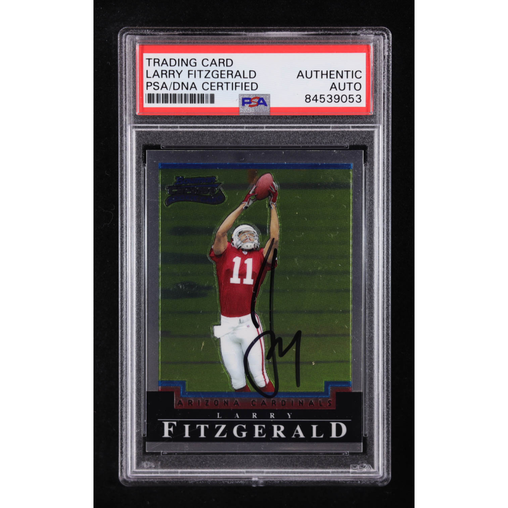 Larry Fitzgerald Signed 2004 Bowman Chrome #118 RC (PSA | Auto Grade ...