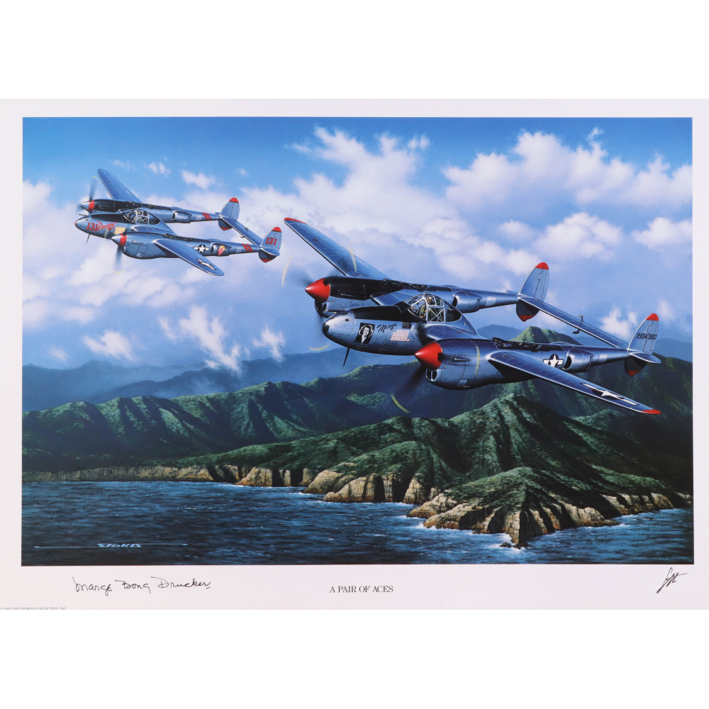 Marge Bong Drucker Signed Stan Stokes "A Pair Of Aces" Lithograph (AIV ...
