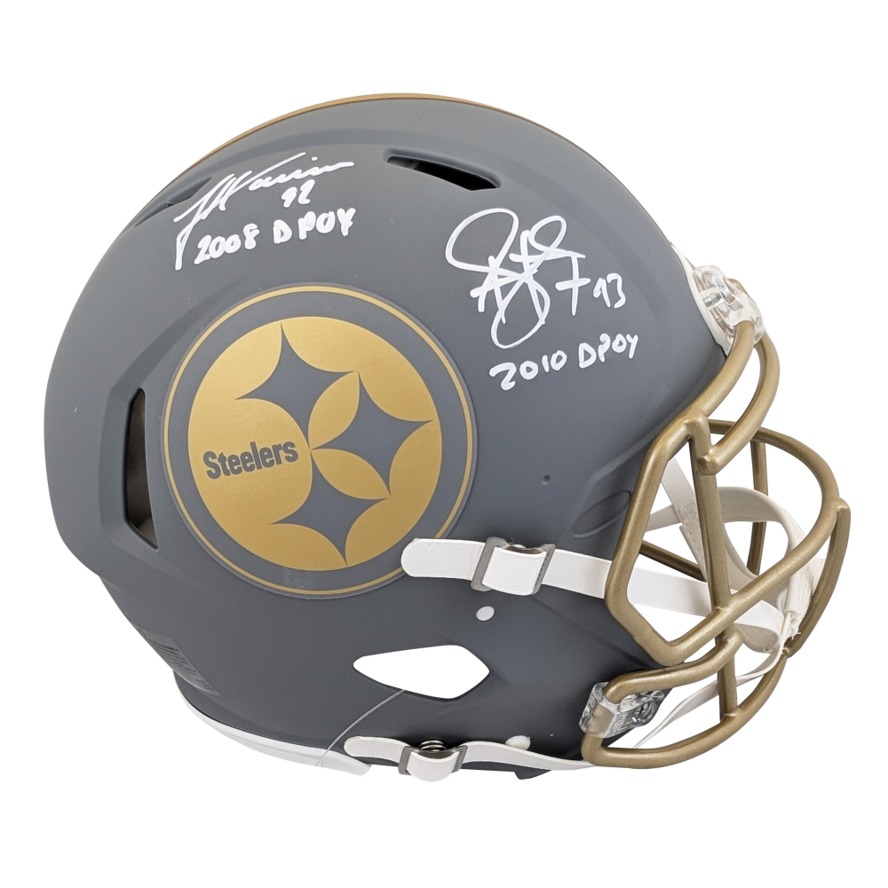 James Harrison & Troy Polamalu Signed Steelers Full-Size Authentic On ...