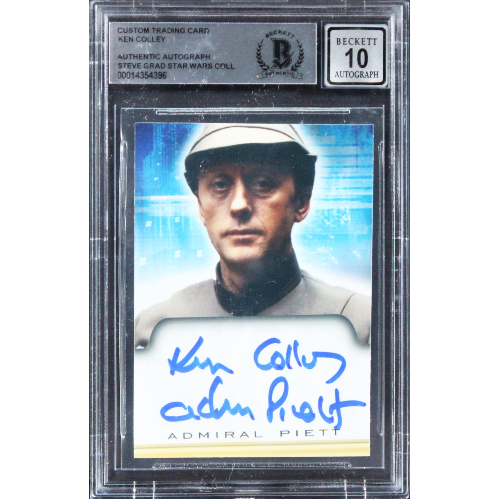 Ken Colley Signed "Star Wars" Custom Trading Card Inscribed "Adm Piett ...