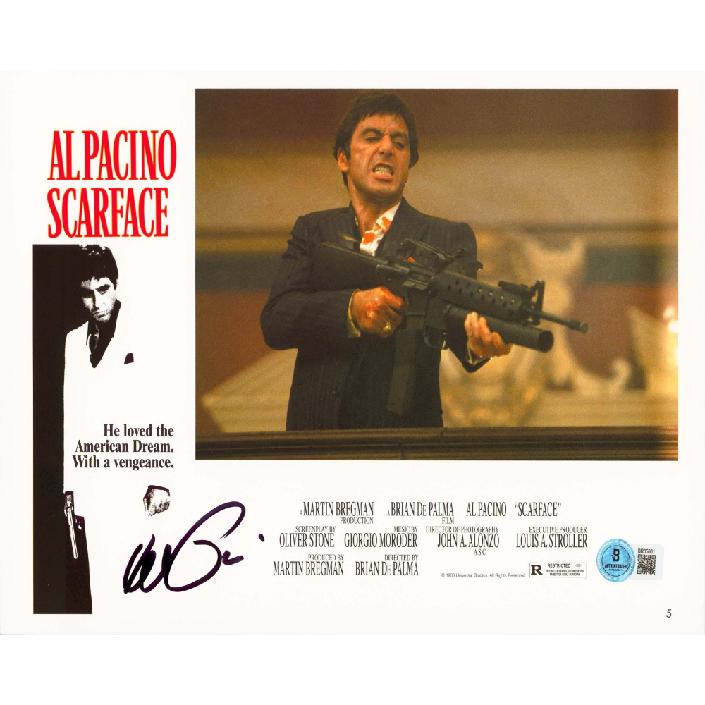 Al Pacino Signed "Scarface" 8x11 Lobby Card Photo (Beckett) | Pristine ...