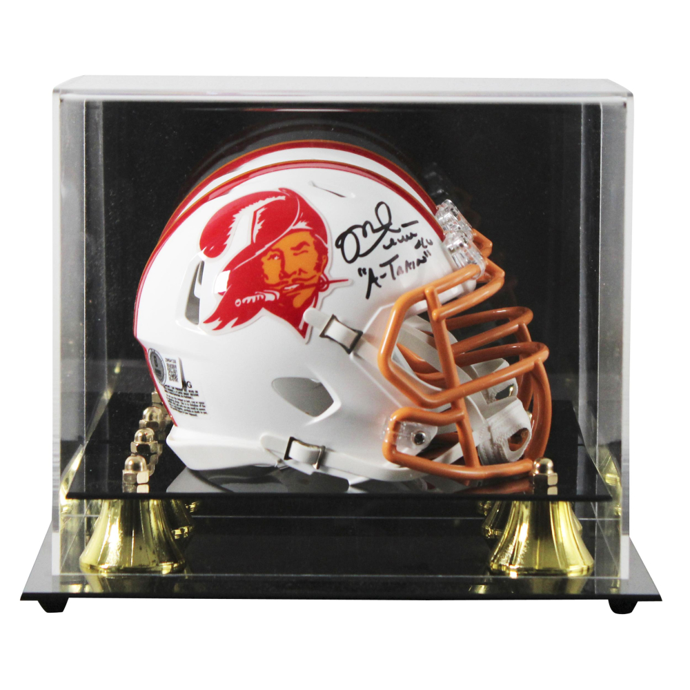 Mike Alstott Signed Buccaneers Throwback Alternate Speed Mini Helmet ...