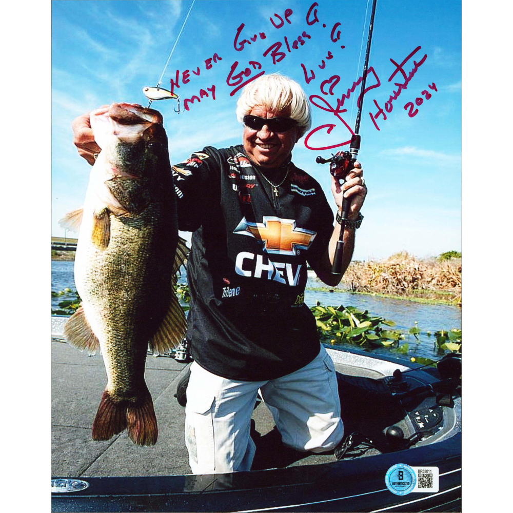 Jimmy Houston Signed 8x10 Photo Inscribed "Never Give Up!", "May God ...