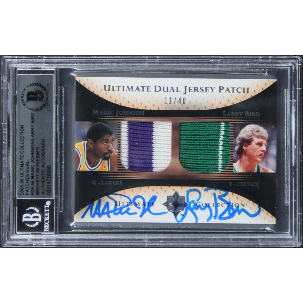 Magic Johnson & Larry Bird Signed 2005 Ultimate Collection Patches Dual ...