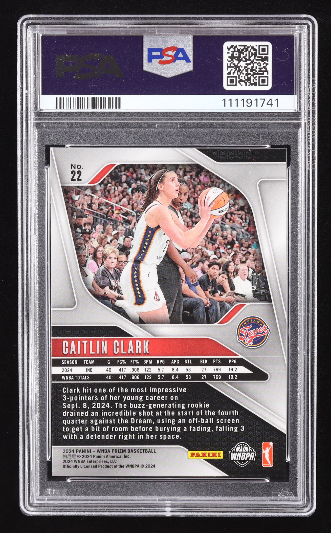 Caitlin Clark 2024 Panini Prizm WNBA #22 RC (PSA 8) | Pristine Auction