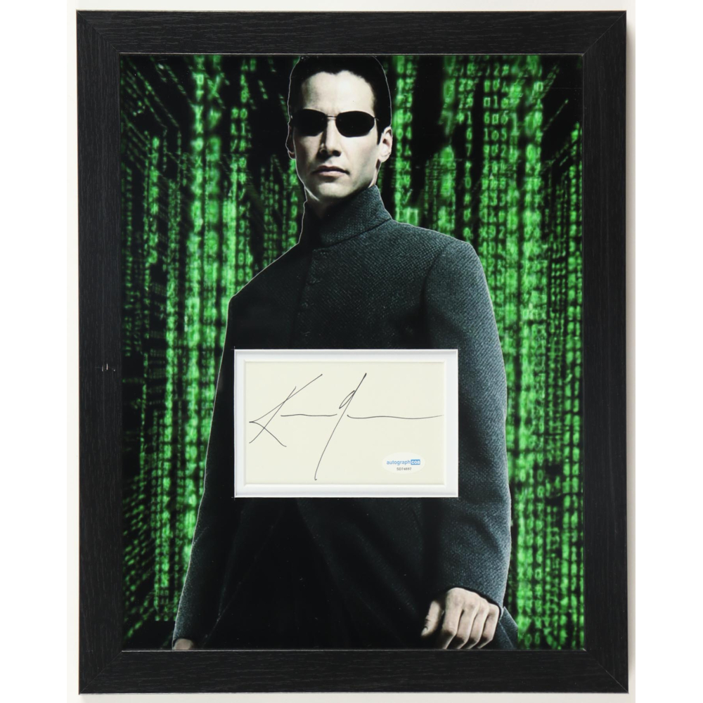Keanu Reeves Signed "The Matrix" Custom Framed Cut Display (ACOA ...