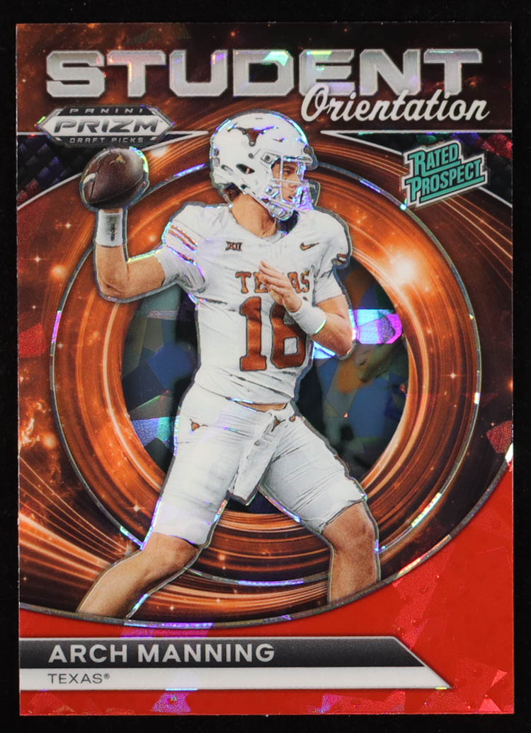 Arch Manning 2024 Panini Prizm Draft Picks Student Orientation Red Ice ...