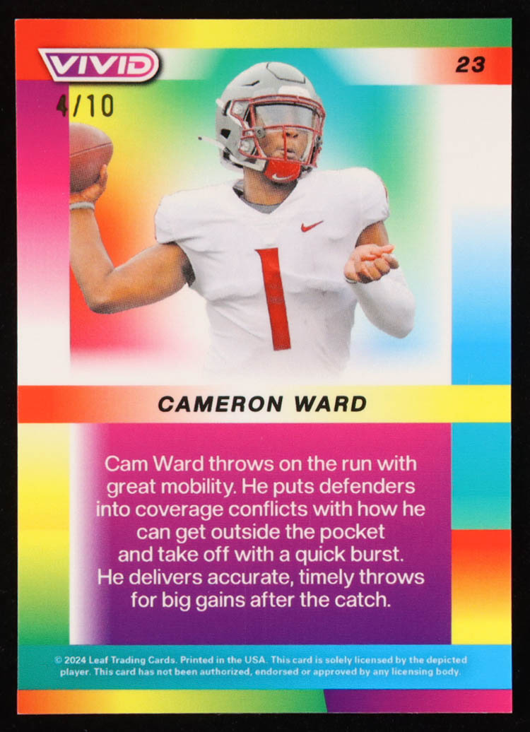 Cameron Ward 2024 Leaf Vivid Crystal Yellow #23 RC #4/10 | Pristine Auction