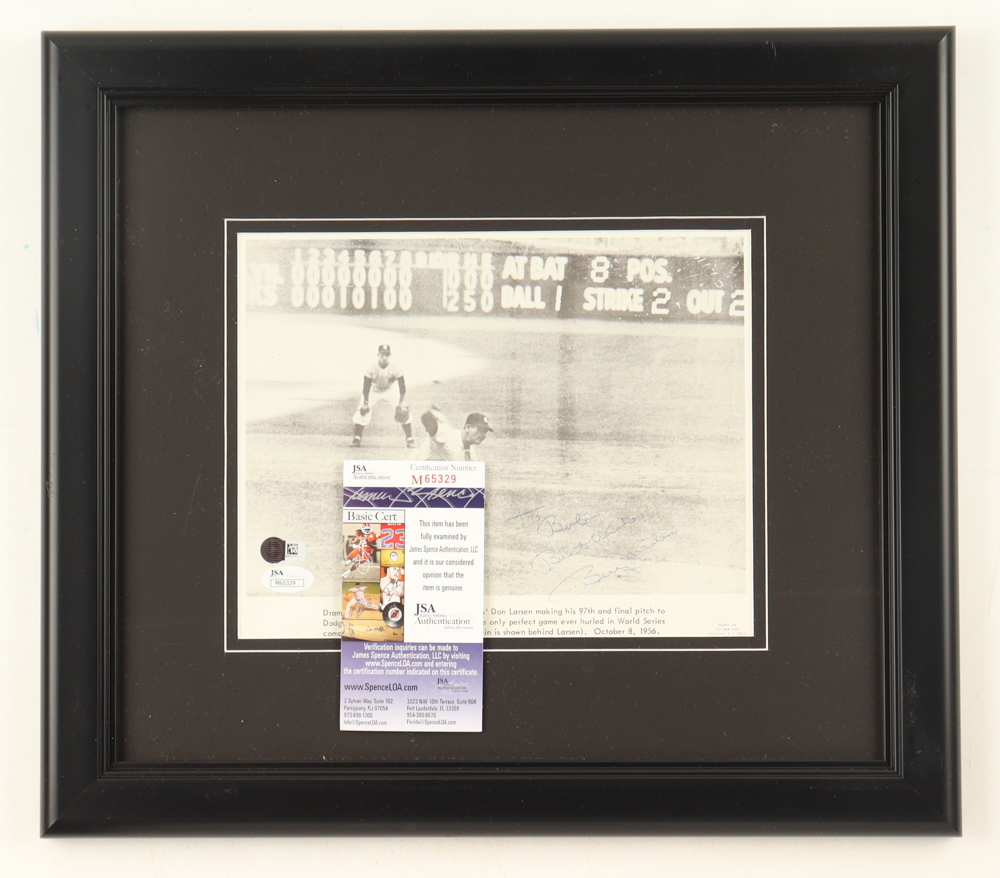 Billy Martin Signed Perfect Game Custom Framed Photo Inscribed "Best ...