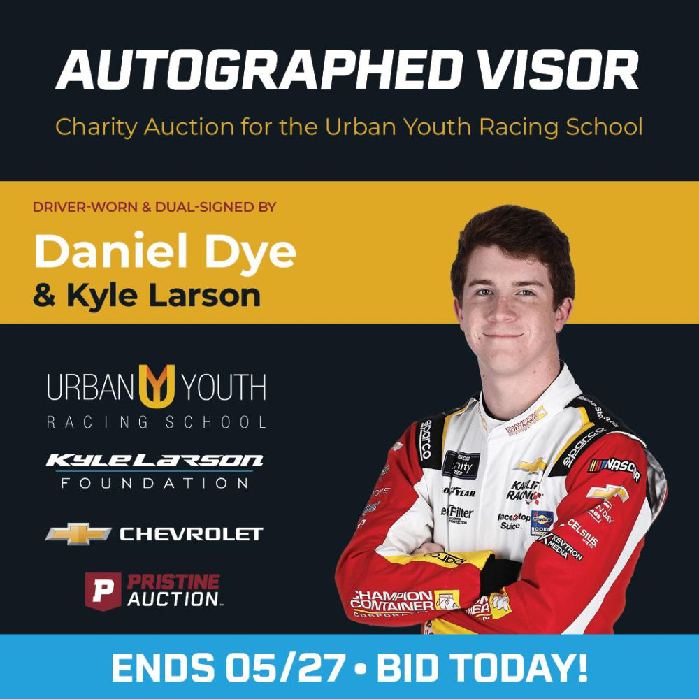 Driver-Worn Visor Signed by Daniel Dye & Kyle Larson (PA) | Pristine Auction