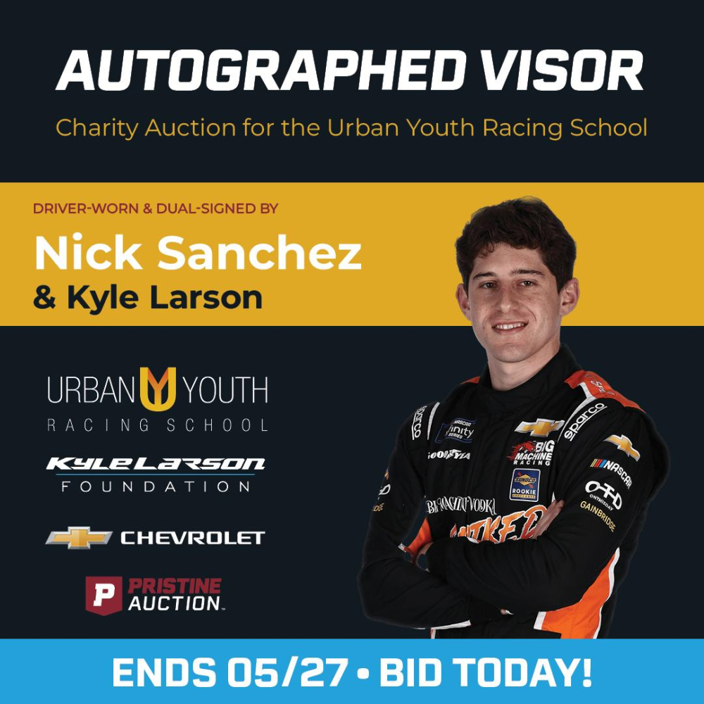 Driver-Worn Visor Signed by Nick Sanchez & Kyle Larson (PA) | Pristine ...