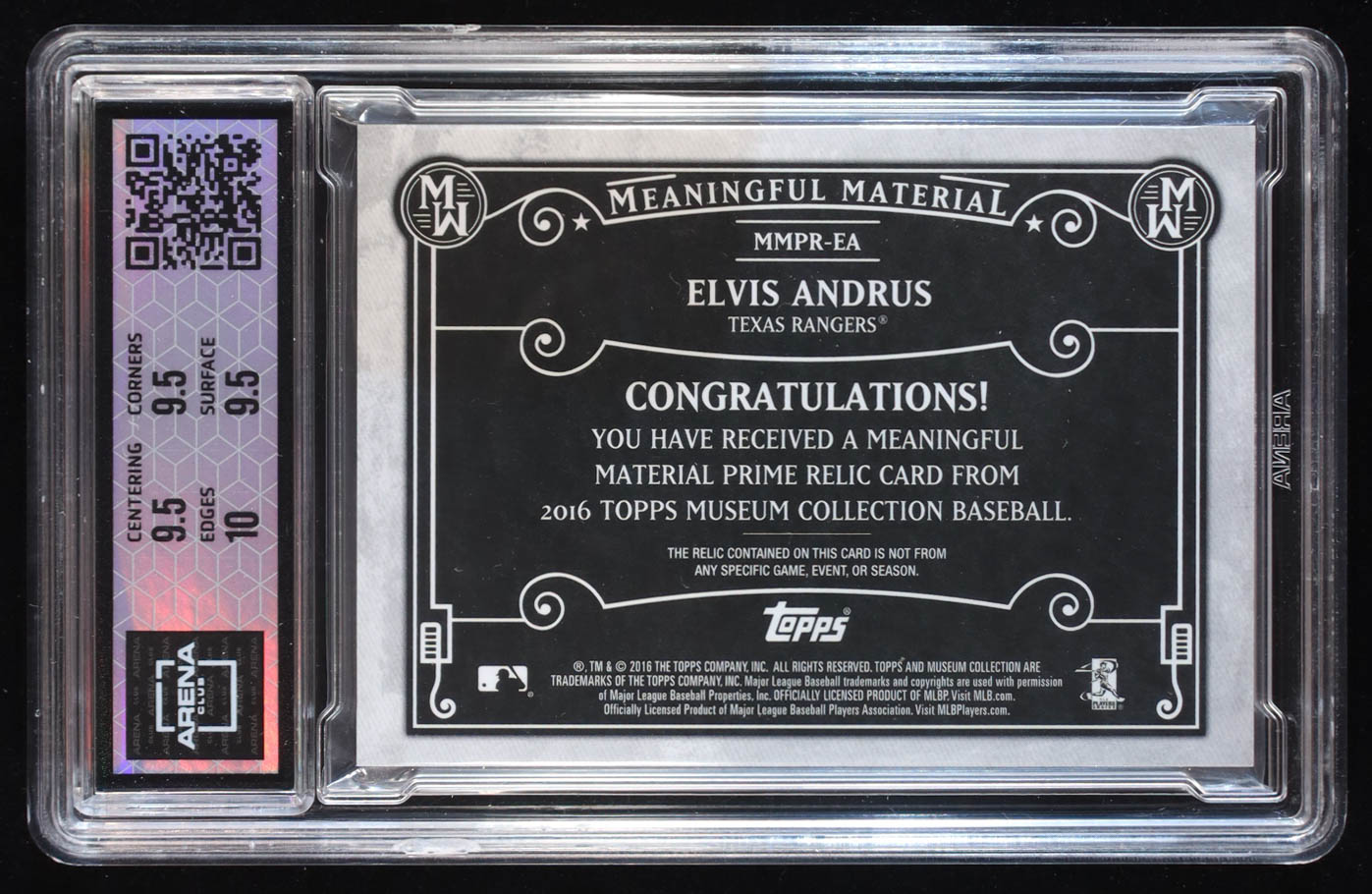 Elvis Andrus 2016 Topps Museum Collection Meaningful Material Prime ...