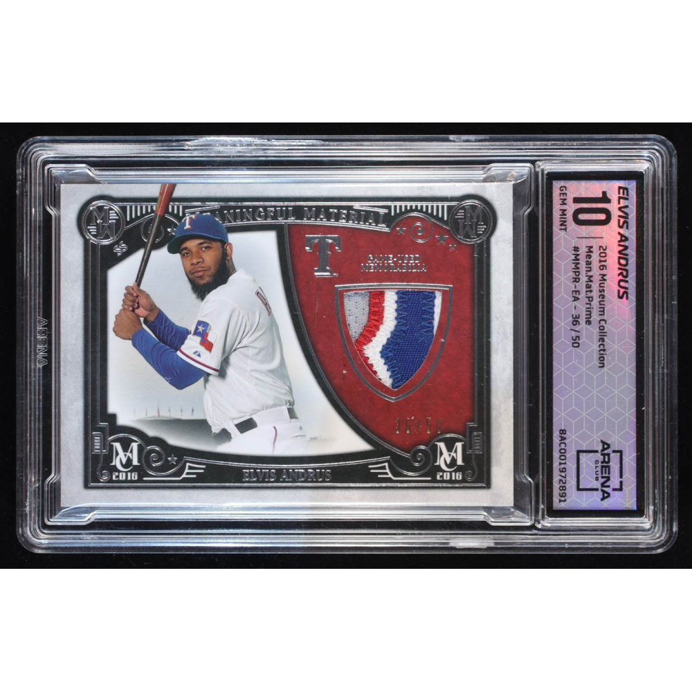 Elvis Andrus 2016 Topps Museum Collection Meaningful Material Prime ...