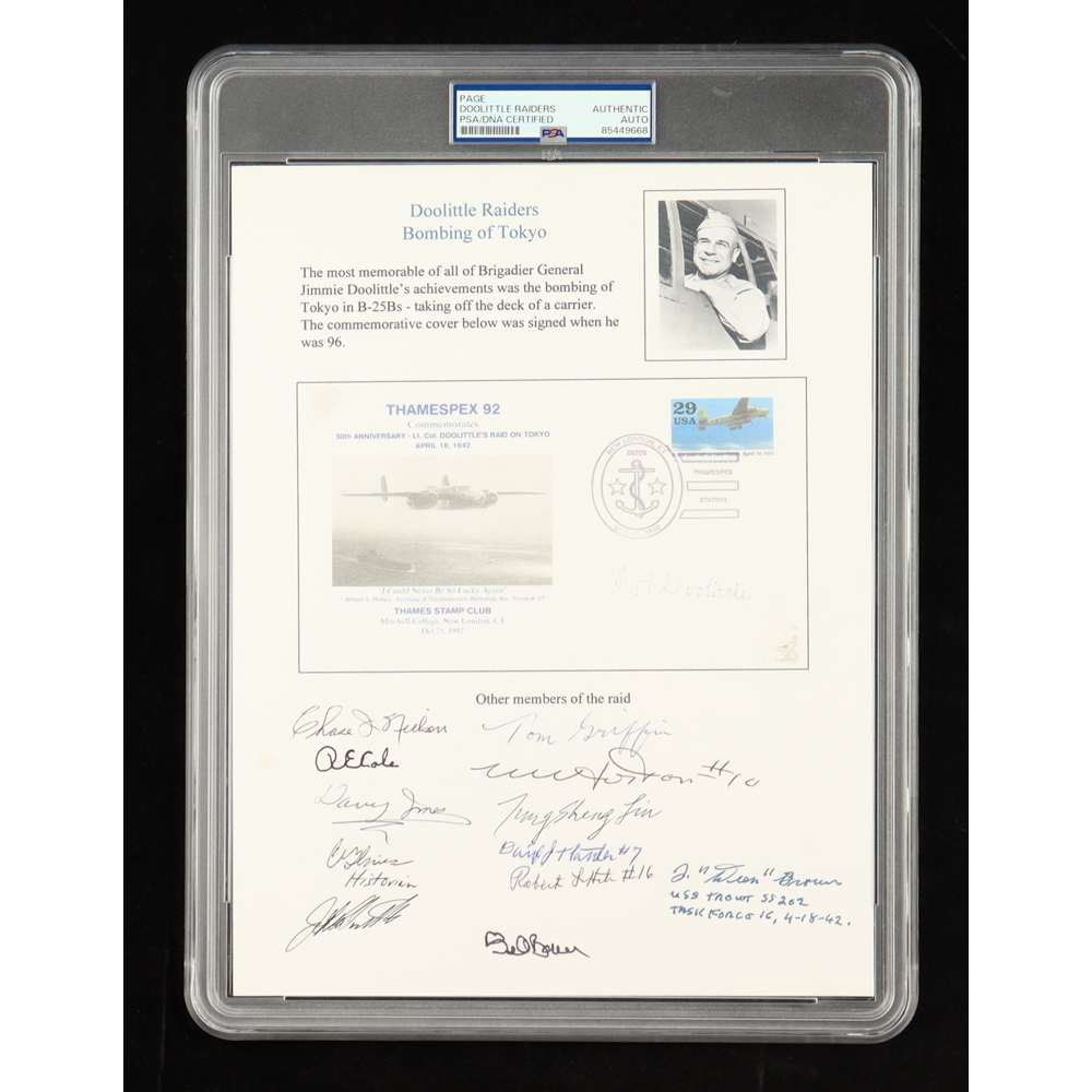 "Doolittle Raiders Bombing of Tokyo" Commemorative Page Signed ...