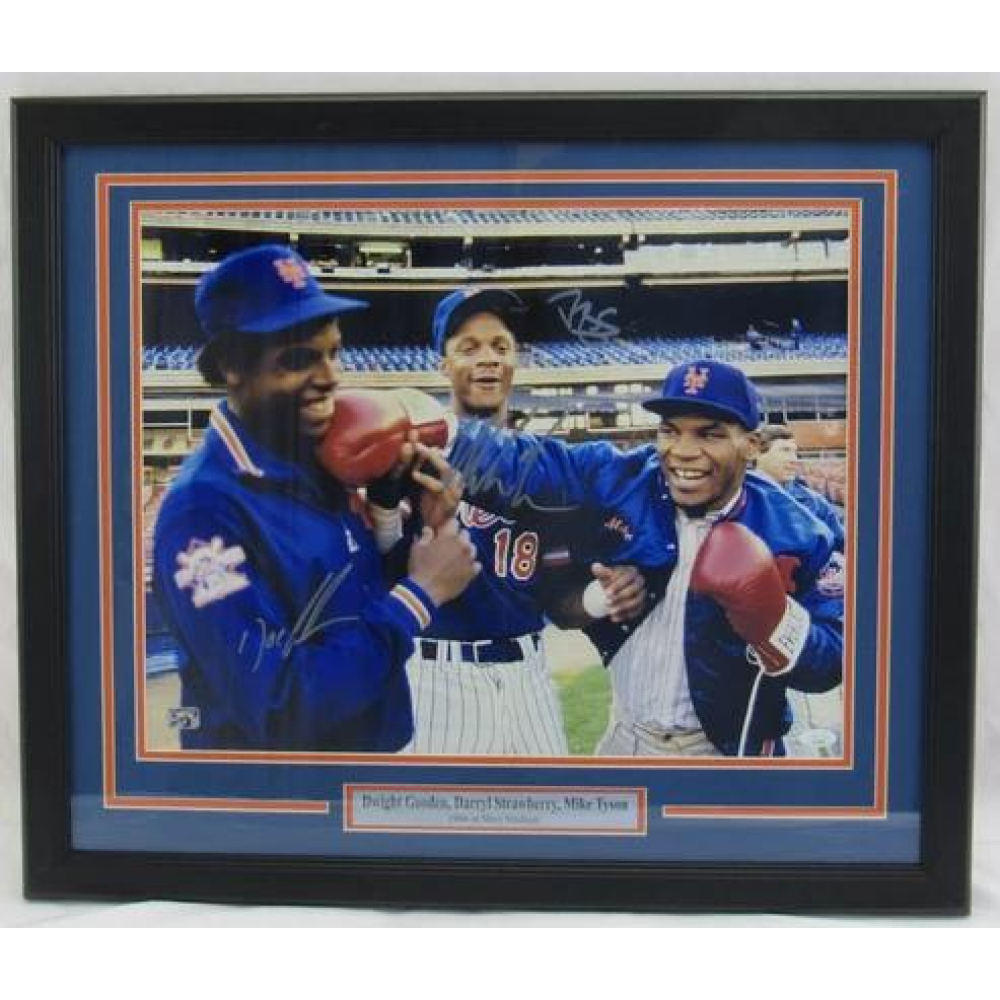 Mike Tyson, Dwight Gooden & Darryl Strawberry Signed Custom Framed ...