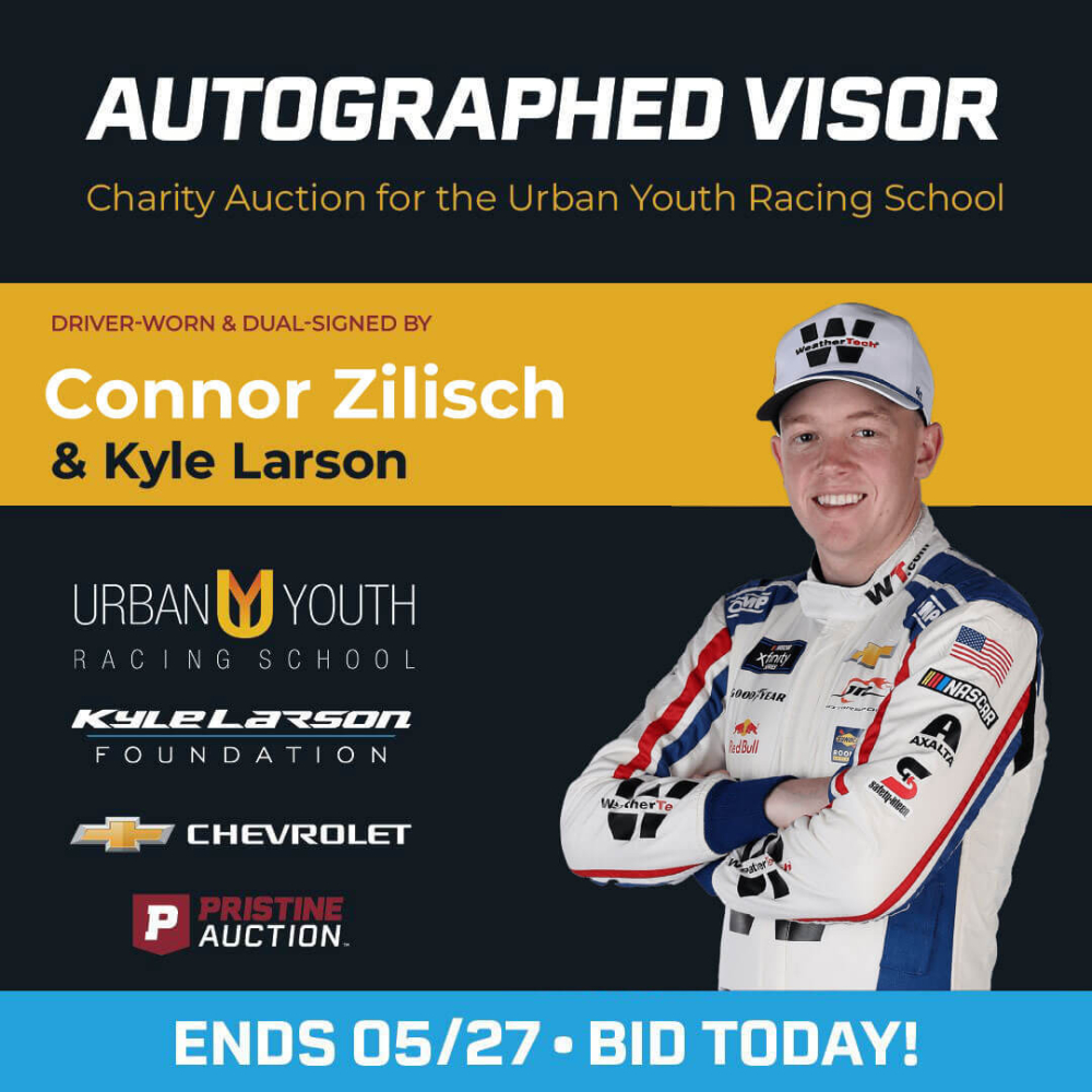 Driver-Worn Visor Signed by Connor Zilisch & Kyle Larson (PA ...