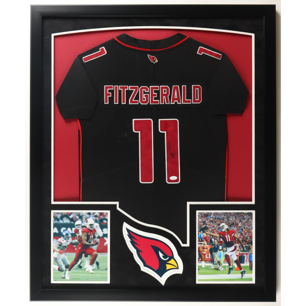 Larry Fitzgerald Signed Custom Framed Jersey Display (JSA) | Pristine ...