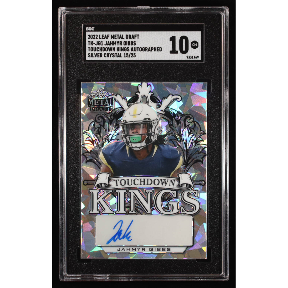Jahmyr Gibbs 2022 Leaf Metal Draft Touchdown Kings Crystal #TKJG1 #15/ ...