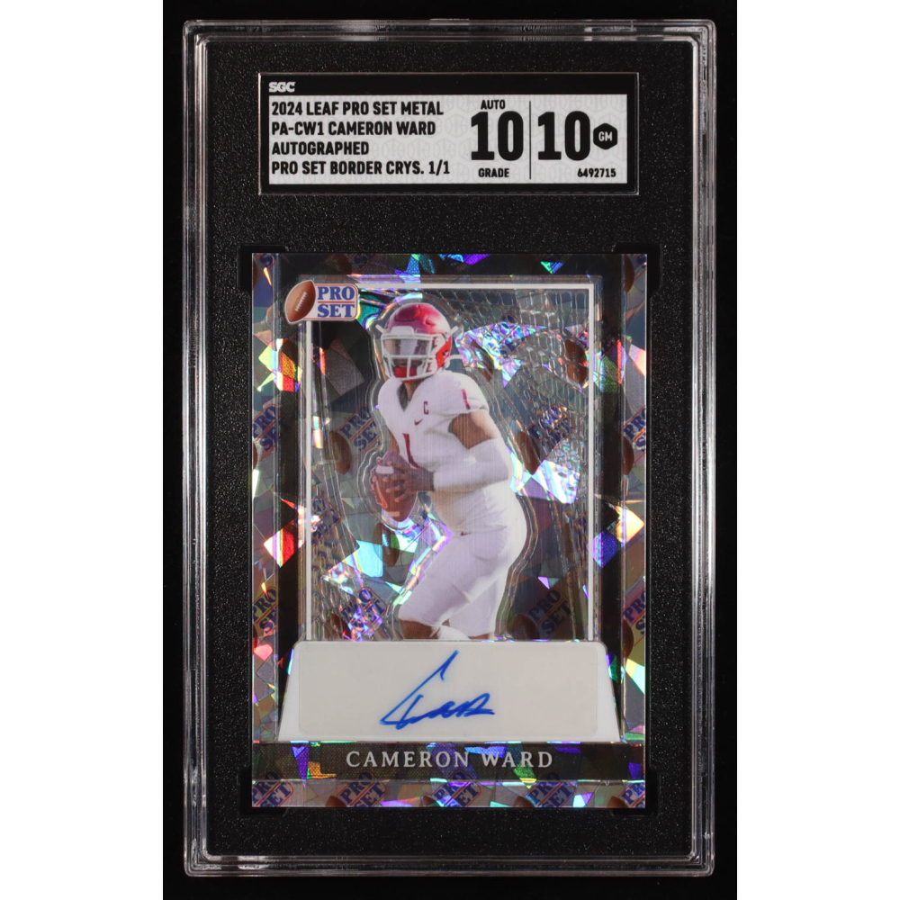 Cameron Ward 2024 Leaf Pro Set Metal Autographs Crystal Pro Set Border ...