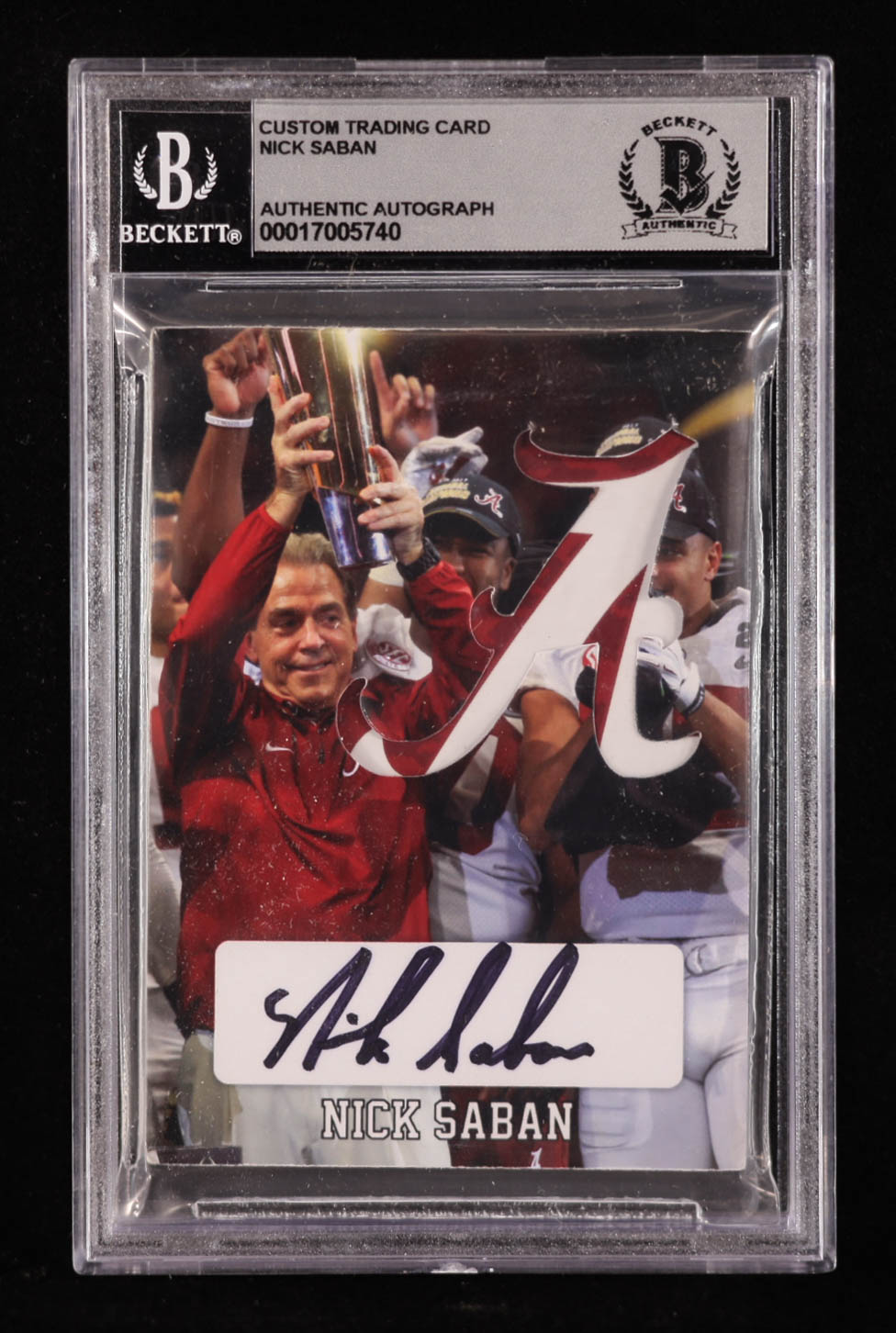 Nick Saban Signed Alabama Crimson Tide Custom Card #NS (BGS | Auto ...