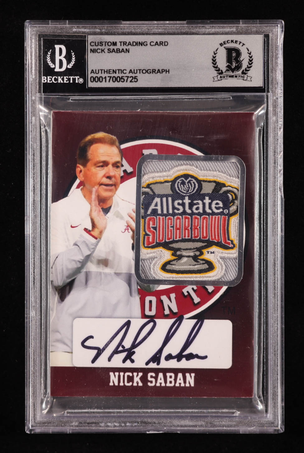 Nick Saban Signed Alabama Crimson Tide Custom Card #NS (BGS | Auto ...