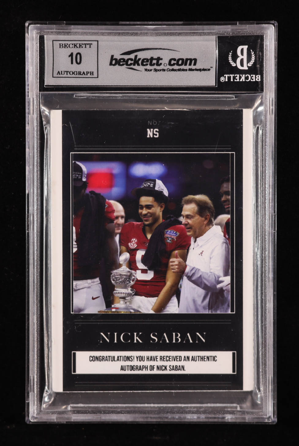 Nick Saban Signed Alabama Crimson Tide Custom Card #NS (BGS | Auto ...