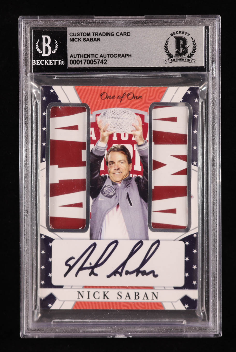 Nick Saban Signed Alabama Crimson Tide Custom Card #1 (BGS | Auto Grade ...