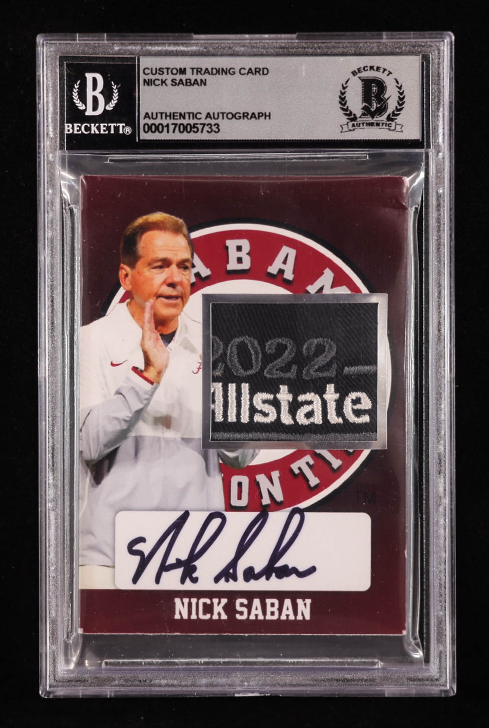 Nick Saban Signed Alabama Crimson Tide Custom Card #NS (BGS | Auto ...