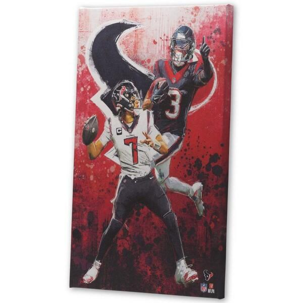 C.J. Stroud & Tank Dell Texans Custom 15x23 Canvas | Pristine Auction