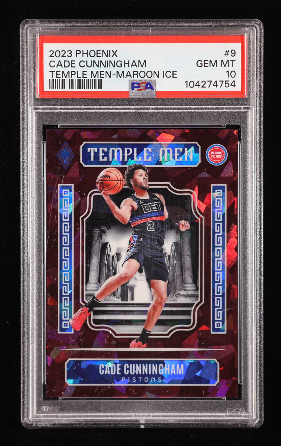 Cade Cunningham 2023-24 Panini Phoenix Temple Men Phoenix Maroon Ice #9 ...