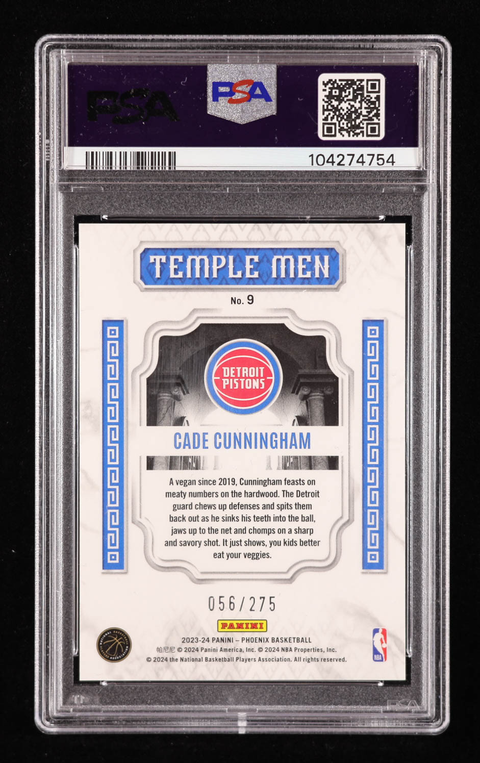 Cade Cunningham 2023-24 Panini Phoenix Temple Men Phoenix Maroon Ice #9 ...