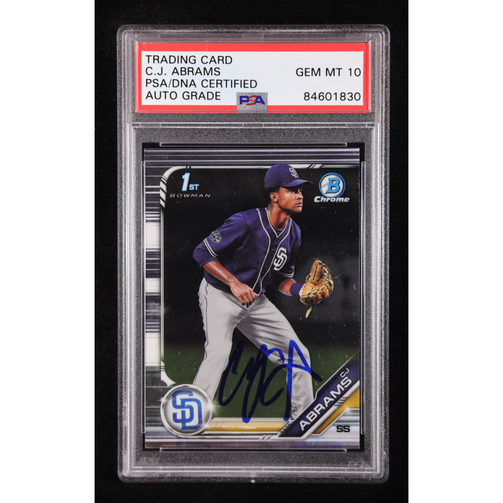 CJ Abrams Signed 2019 Bowman Chrome Draft #BDC85 (PSA 10) | Pristine Auction