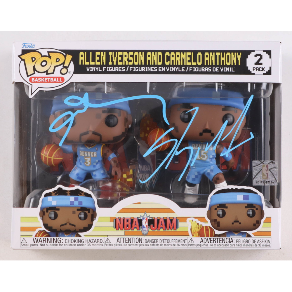 Allen Iverson & Carmelo Anthony Signed "NBA JAM" (2) Pack Funko Pop! Vinyl Figures (Beckett ...