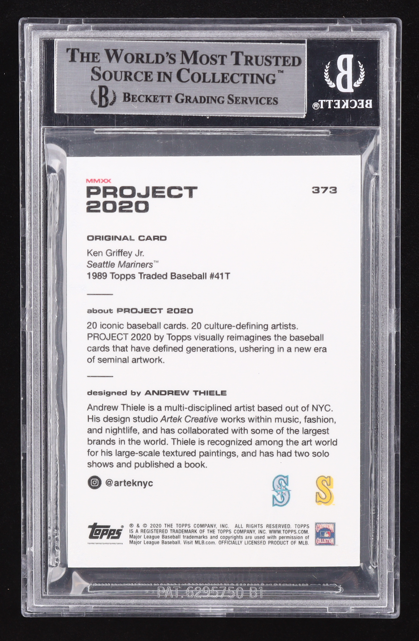 Ken Griffey Jr. Signed 2020 Topps Project 2020 #373 / Andrew Thiele ...