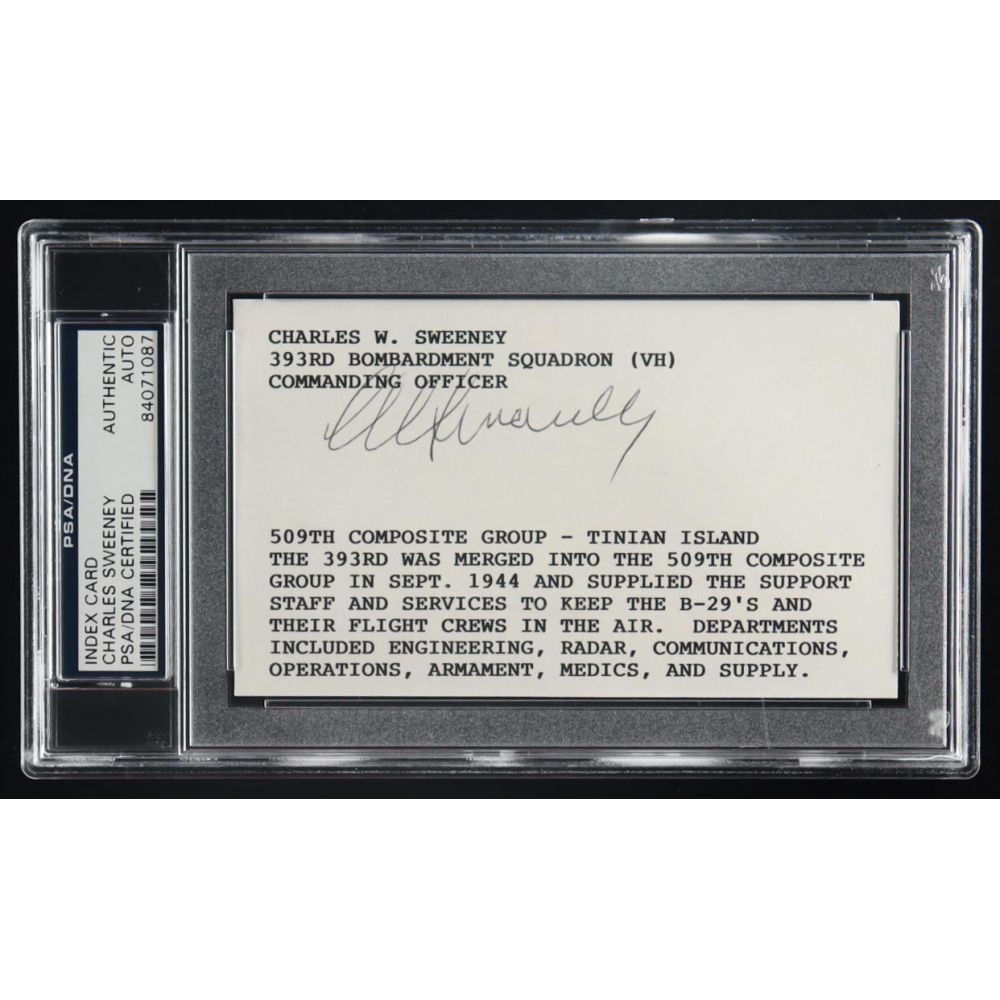Charles Sweeney Signed Index Card (PSA) | Pristine Auction