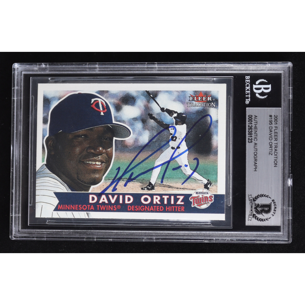 David Ortiz Signed 2001 Fleer Tradition #195 (BGS & JSA | Auto Grade ...