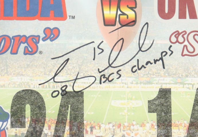 Tim Tebow Signed 2008 BCS Champions Custom Frame With (2) BCS Champions ...