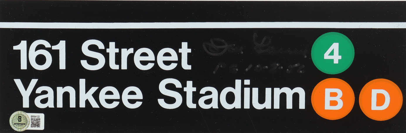 Don Larsen Signed 4x12 Yankee Stadium Street Sign Inscribed "PG 10-8-56 ...